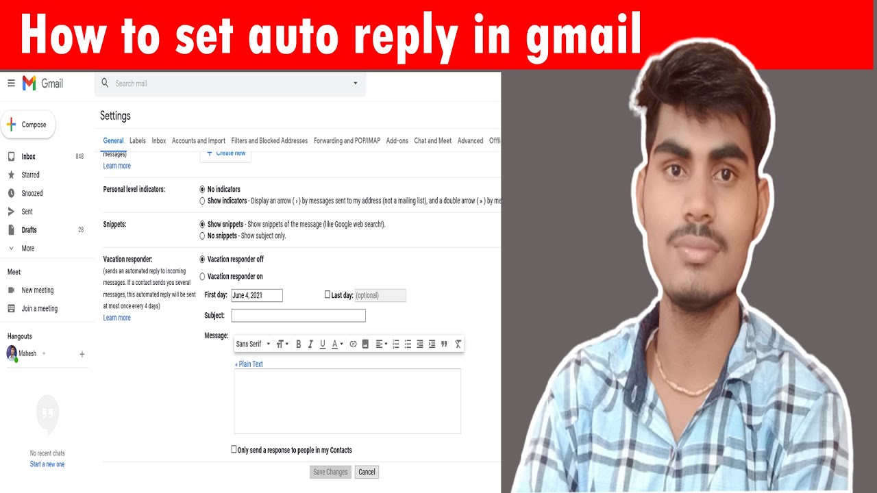 How to Set Up Out of Office Auto-Reply in Gmail, how to set auto-reply ...