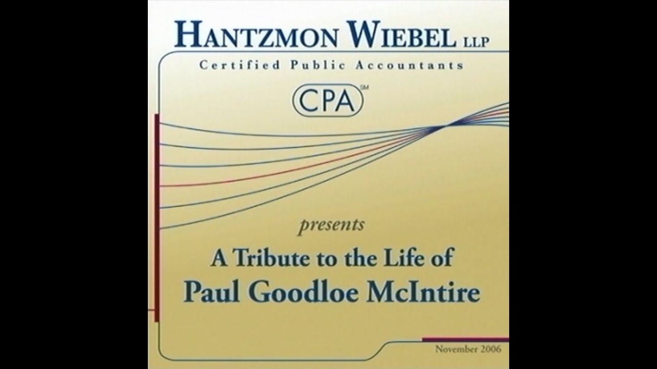 A Tribute to the Life of Paul Goodloe McIntire (November 2006) - YouTube