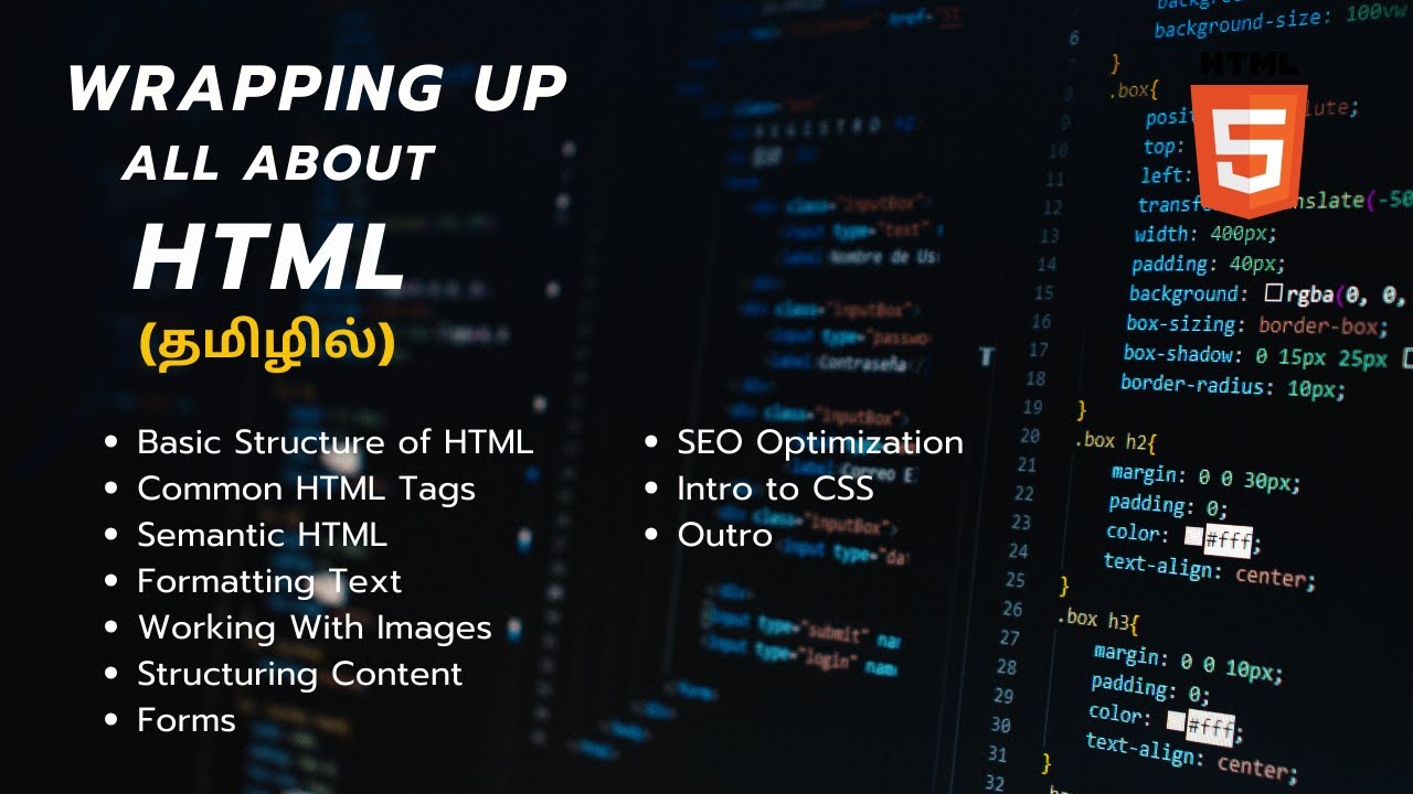 22 Wrapping Up Html Tutorial For Beginners In Tamil Htmltutorial 7581