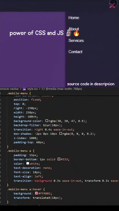 Power of CSS 🔥 | Build a Modern Responsive Navbar with Ease!#javascript #html#navbar#css#js # ...