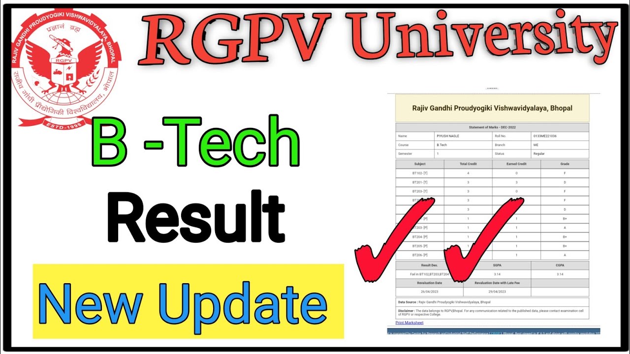RGPV 1st Sem Results | RGPV news Today | RGPV New Notice. - YouTube