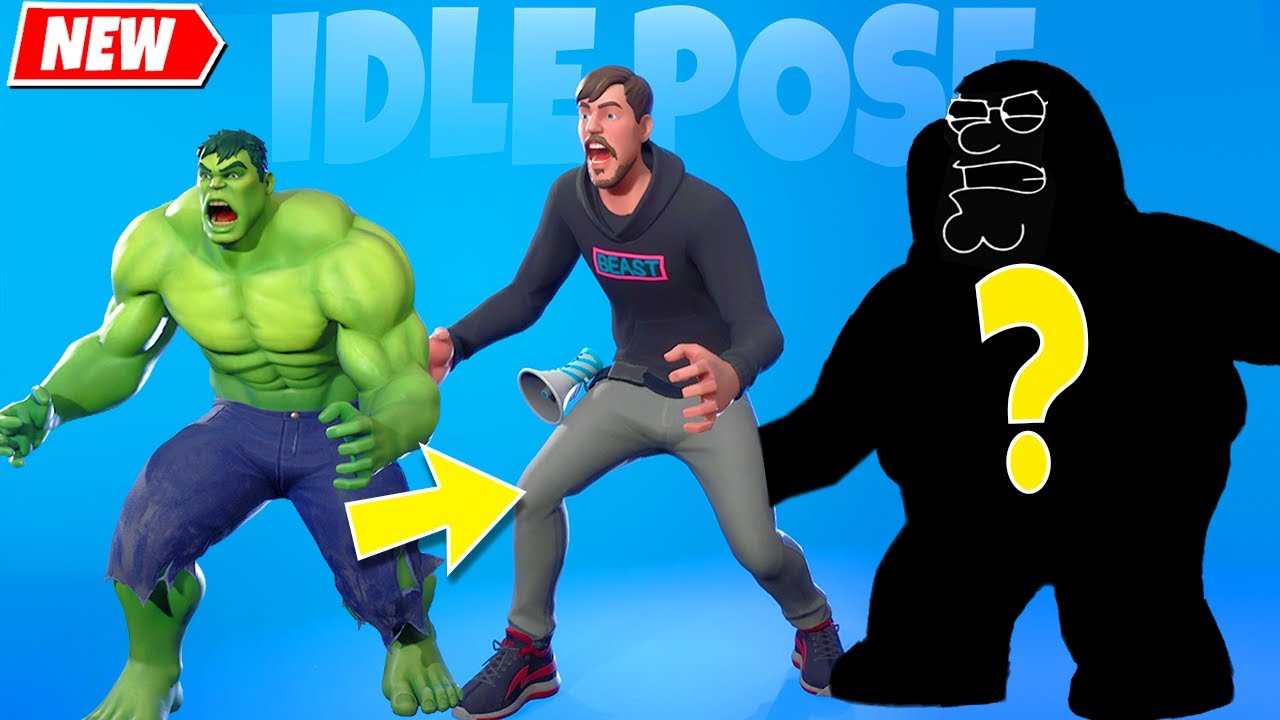 What Happens If MrBEAST uses HULK Idle Pose in Fortnite? - YouTube