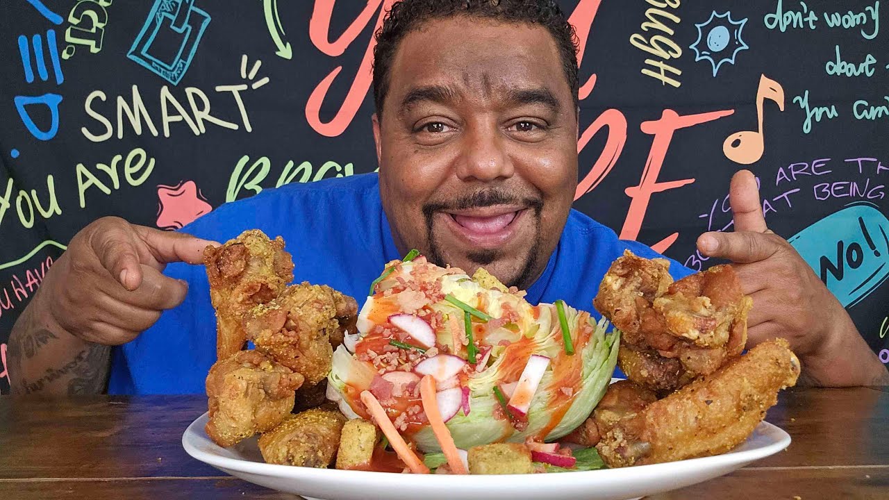 Crispy Lemon Pepper Wings & Bacon Wedge Mukbang Recipe | Viral - YouTube