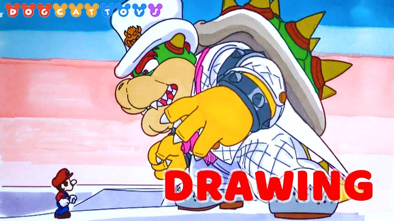Speed Drawing Super Mario Odyssey, Mario vs Bowser | Drawing Coloring ...