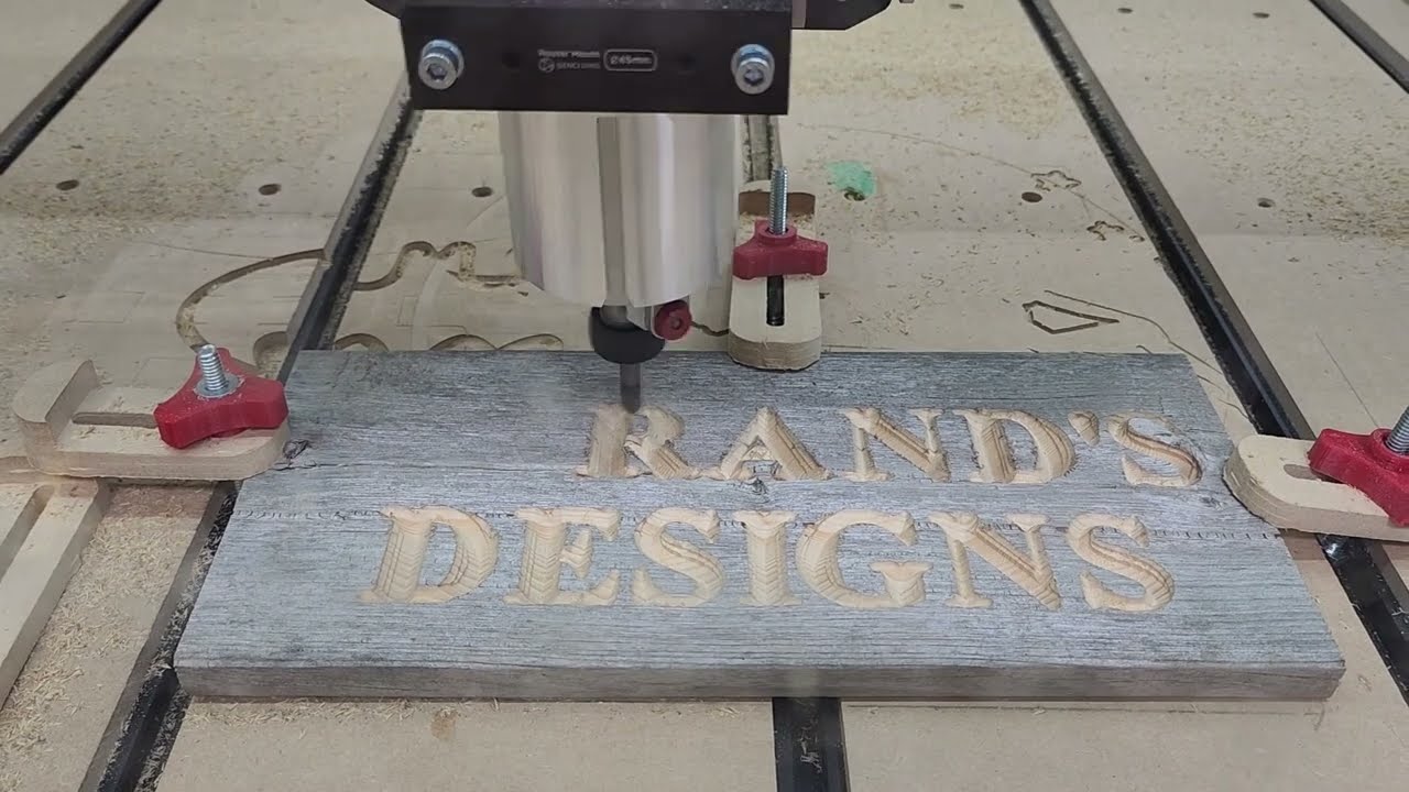 Carving a rustic reclaimed wood sign on the Longmill MK2 CNC router ...