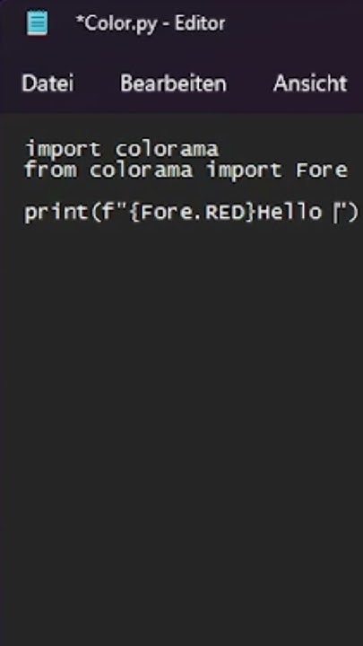 Colored Text in python - Python for Beginners - HzzH Tools - YouTube