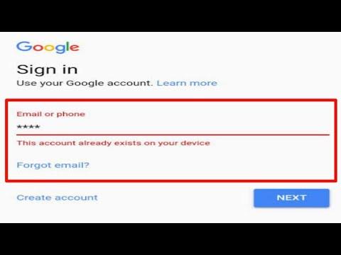 Account Already Exists | Google Account | This account already exists ...