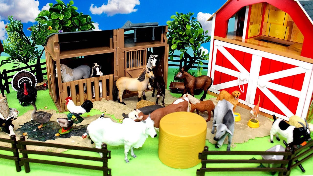 Explore the barn set with red stables: Adorable farm animal pictures to ...