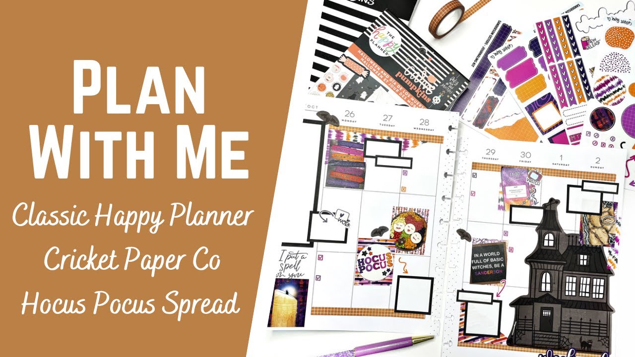 Plan with Me - Classic Happy Planner - Hocus Pocus Spread using Cricket ...