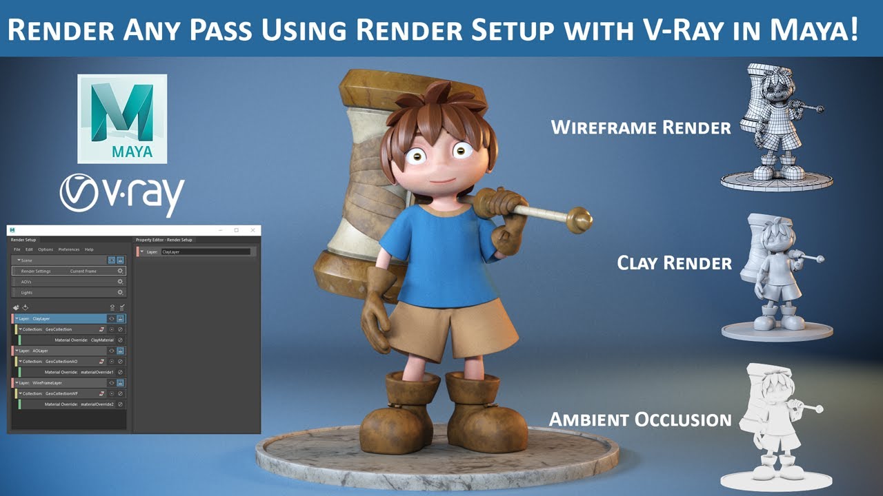 Create Render Layers With Render Setup In Maya With V Ray Youtube
