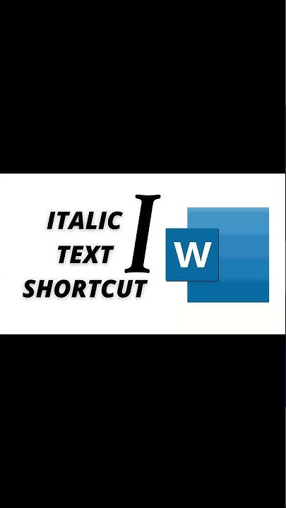 Italic Text Shortcut - Microsoft Word Shortcut 💻😎 #Shorts - YouTube