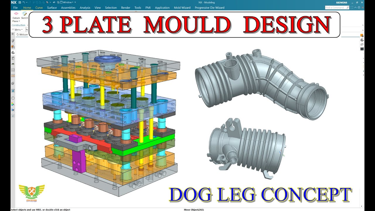 3 PLATE MOULD DESIGN | INJECTION MOULD DESIGN TUTORIAL | 2 PLATE MOUD ...