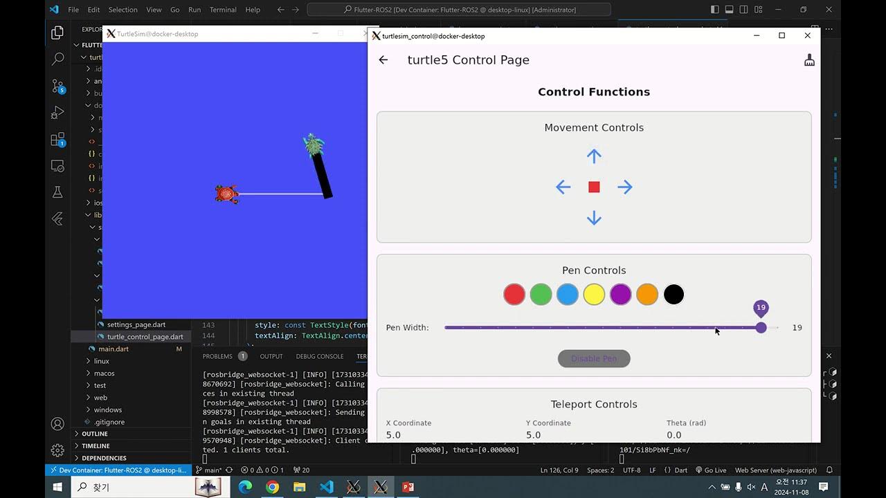 Flutter Control ROS2 Turtlesim Node - YouTube