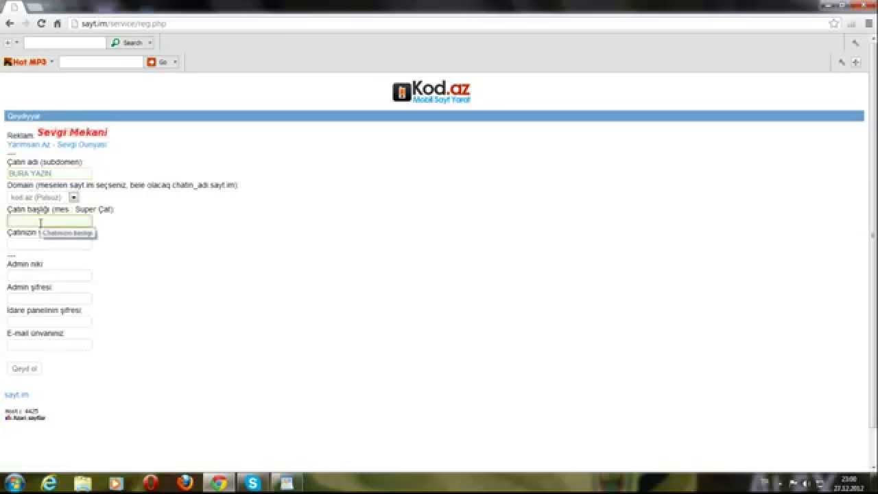 SAYT YARATMAQ - YouTube