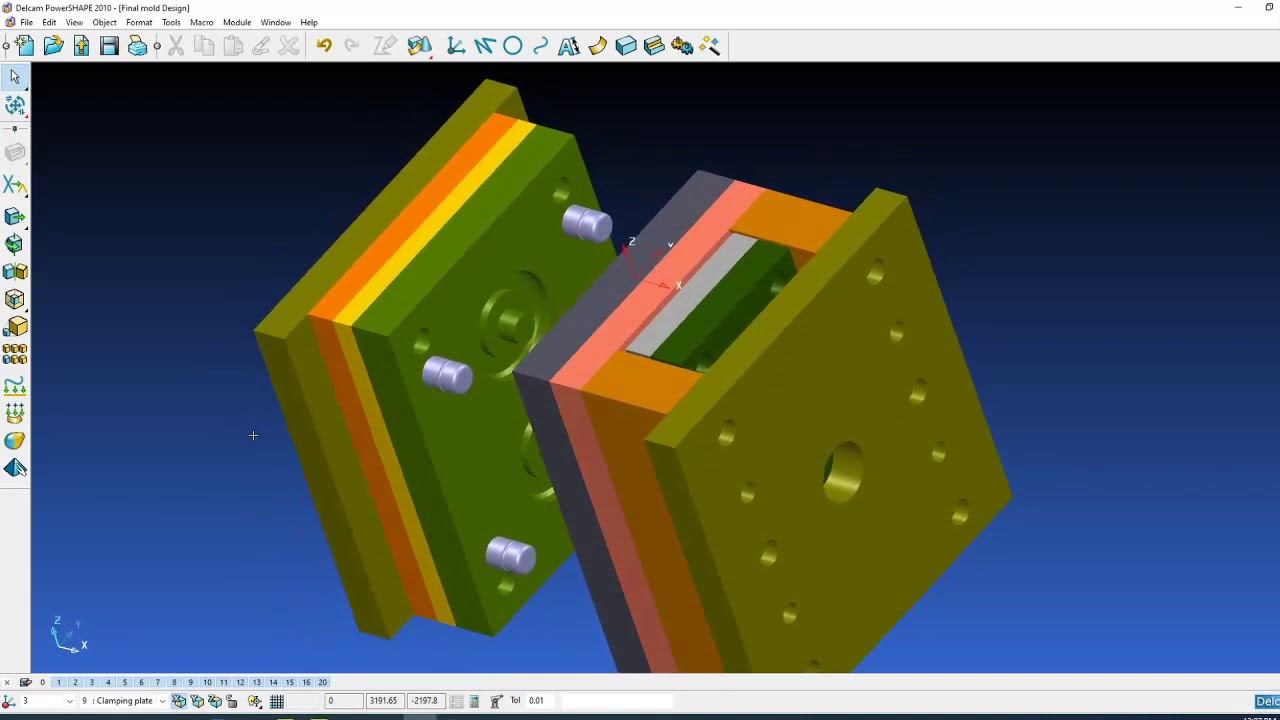 power shape make mold design #technicalsupportcadcam - YouTube