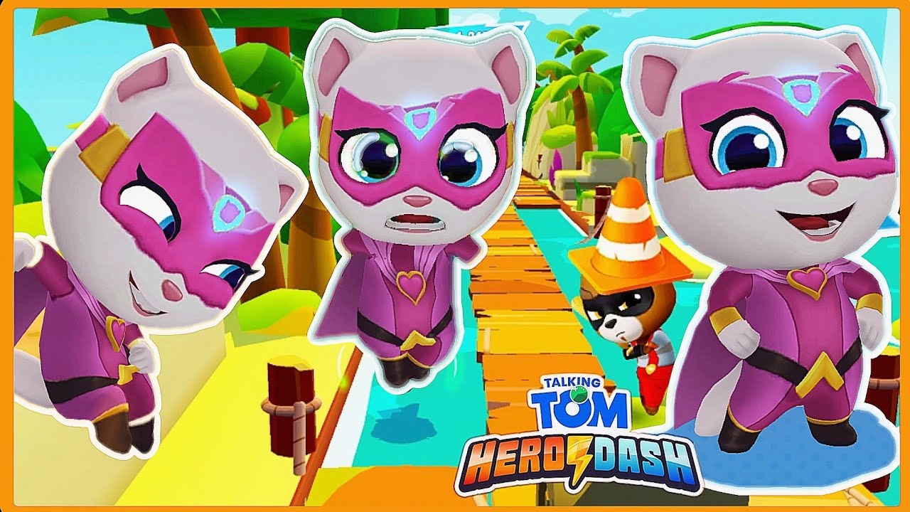 Talking Tom Hero Dash - Hero Angela Funny Moment Water Funny Fails ...