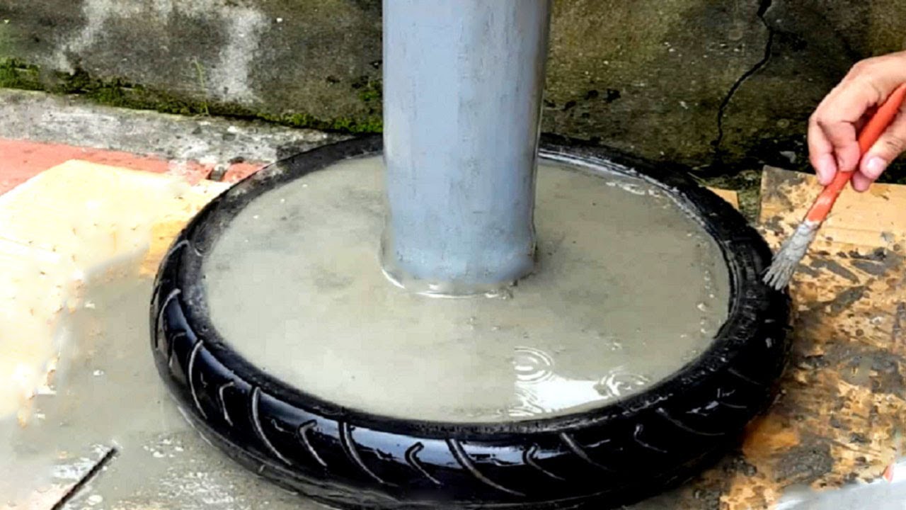 Great Technique for making Coffee tables from Tires | Cement ideas ...