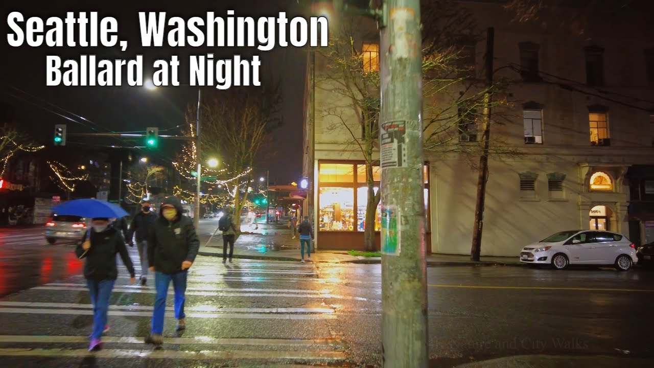 Seattle Rain Walk at Night - Ballard in December 4k - YouTube
