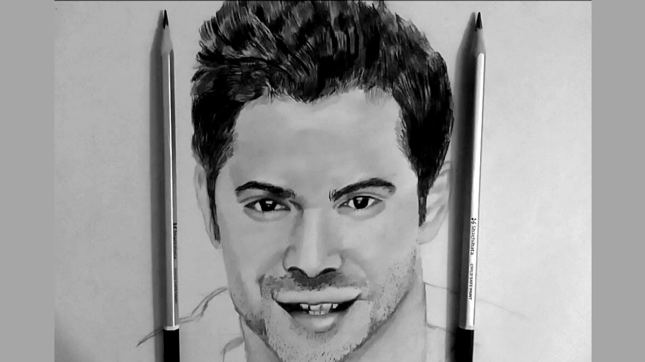 Realistic Drawing | Varun Dhawan sketch Timelapse| Sketch world with ...