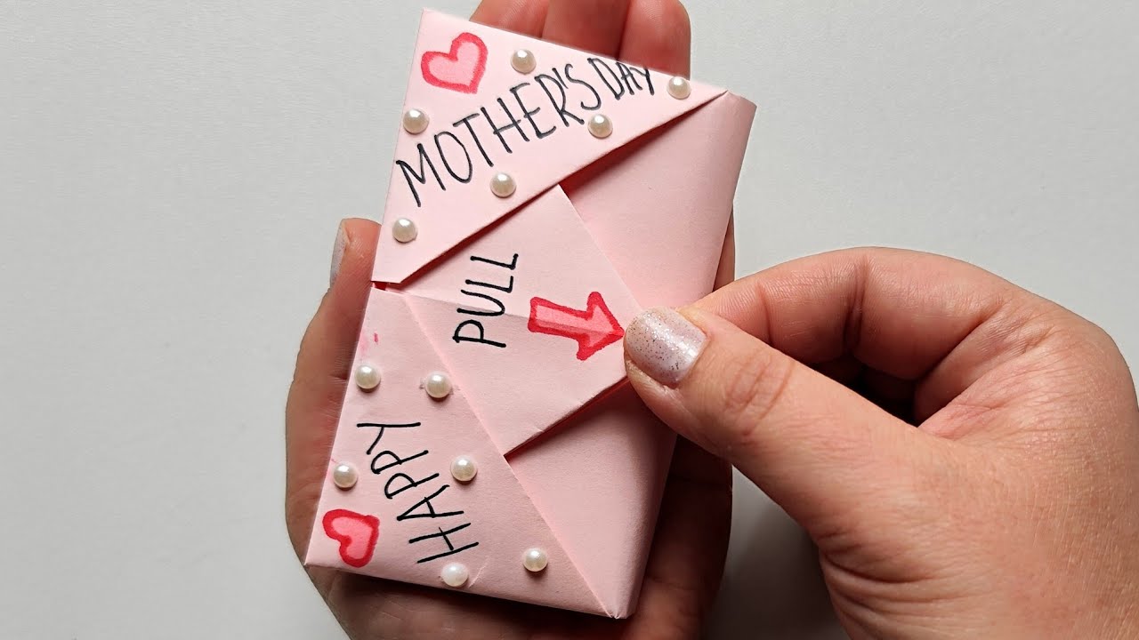 DIY - SURPRISE MESSAGE CARD FOR MOTHER'S DAY | Pull Tab Origami ...
