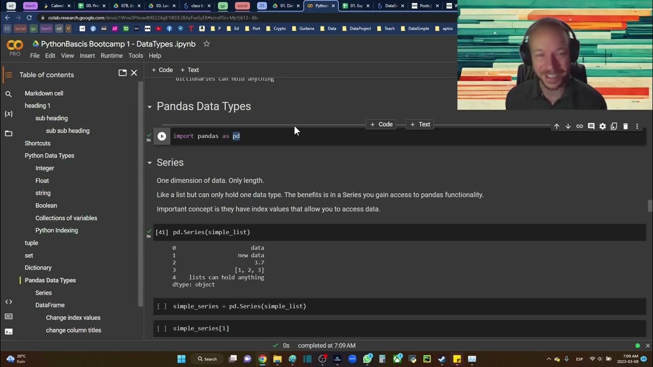 python data basics class 1 part 5 python colab data types coding ...