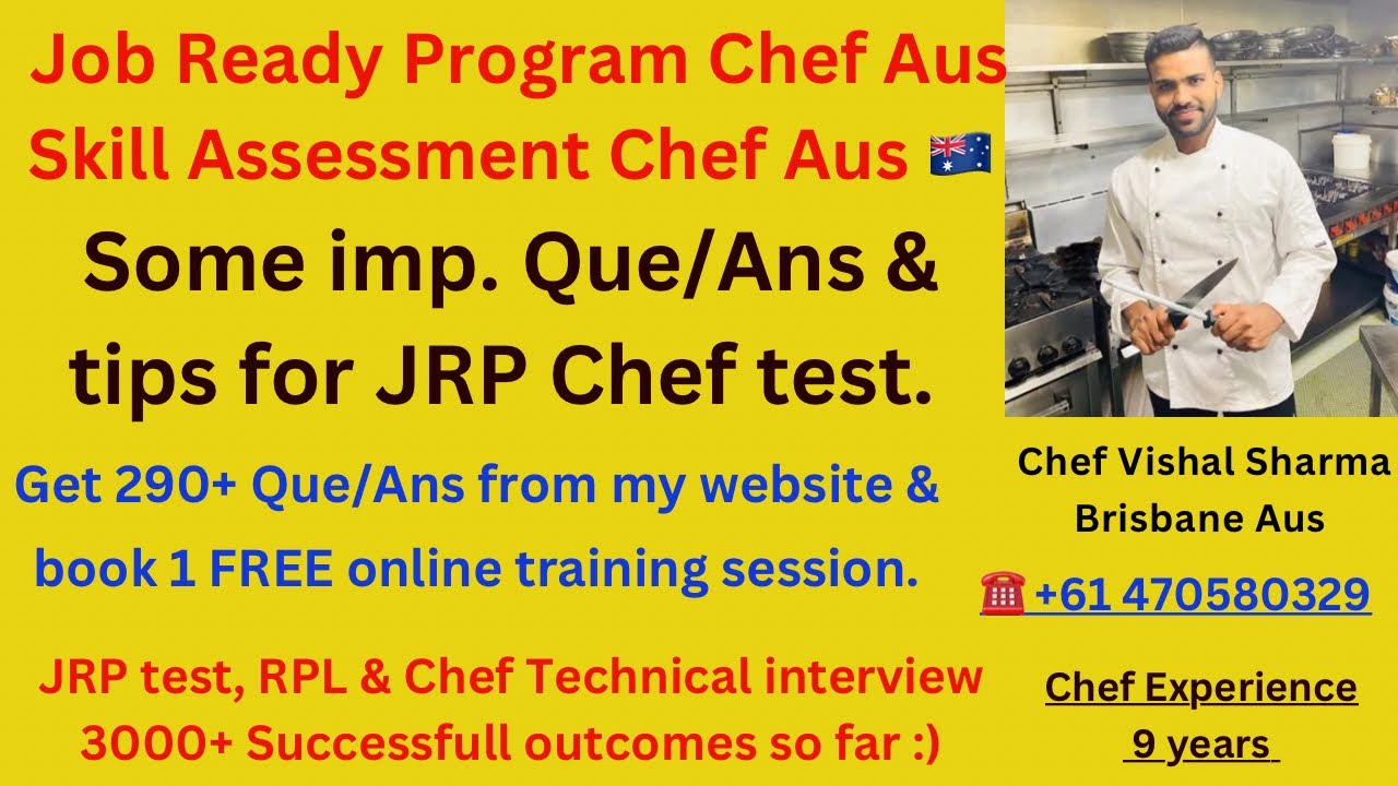Imp. Que/Ans & tips for Job ready program Chef in Australia #jrp # ...