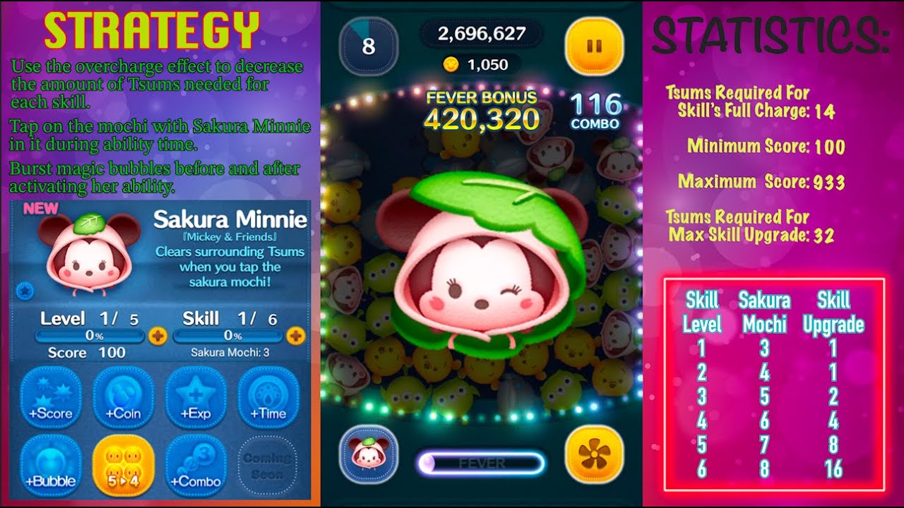 Disney Tsum Tsum - Sakura Minnie Tutorial and Review - YouTube