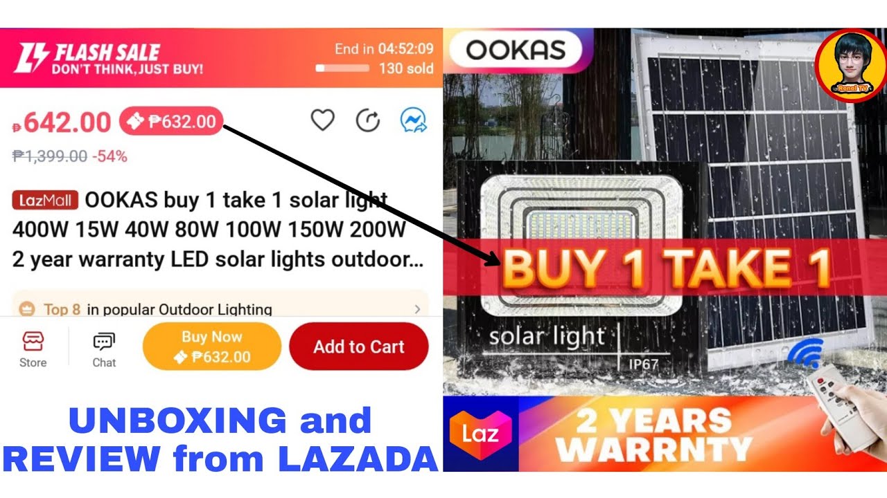 SOLAR LED LIGHT OUTDOOR, BUY 1 TAKE 1 NA!, UNBOXING and REVIEW from ...