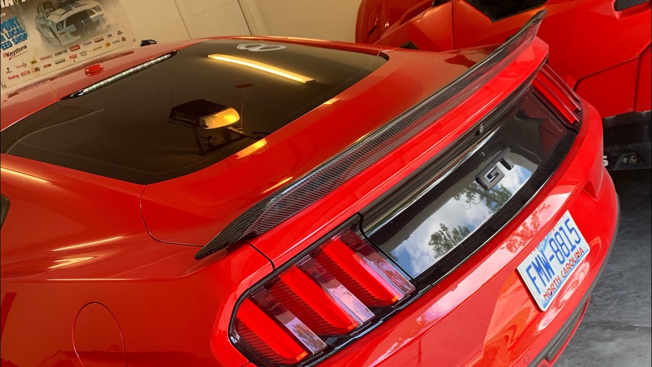 GT350 Spoiler Install & Review 15' Mustang - YouTube