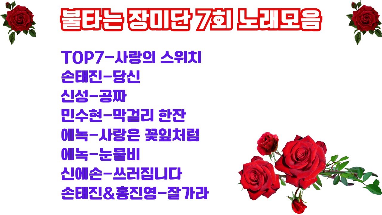 불타는장미단7회노래모음 Youtube Music