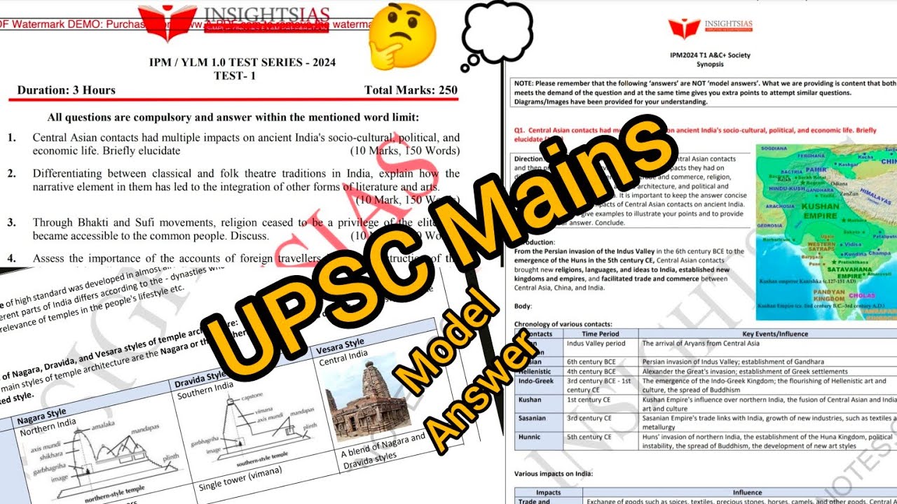 Insight IAS mains test series || UPSC Mains question answer model ...