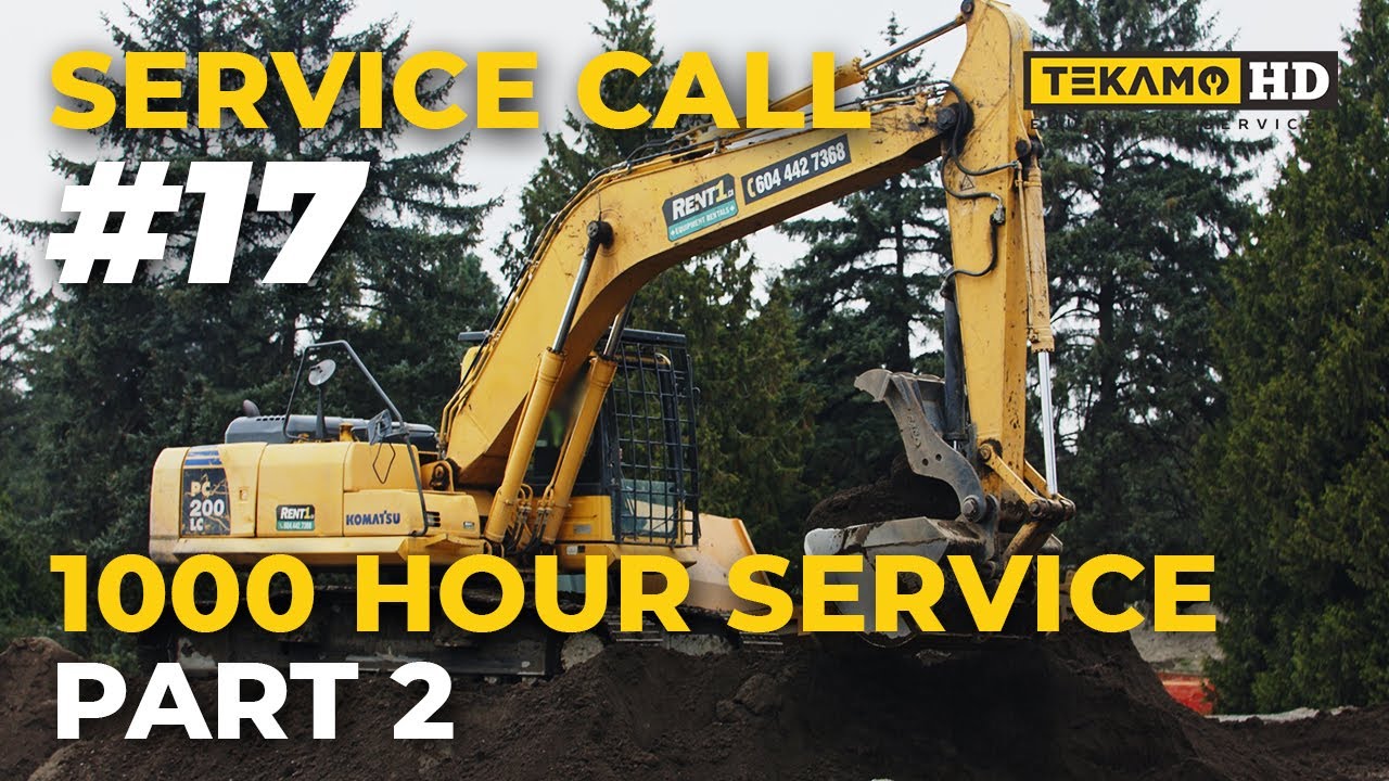 Komatsu Excavator Engine Oil Change - 1000 Hour Service | Service Call ...