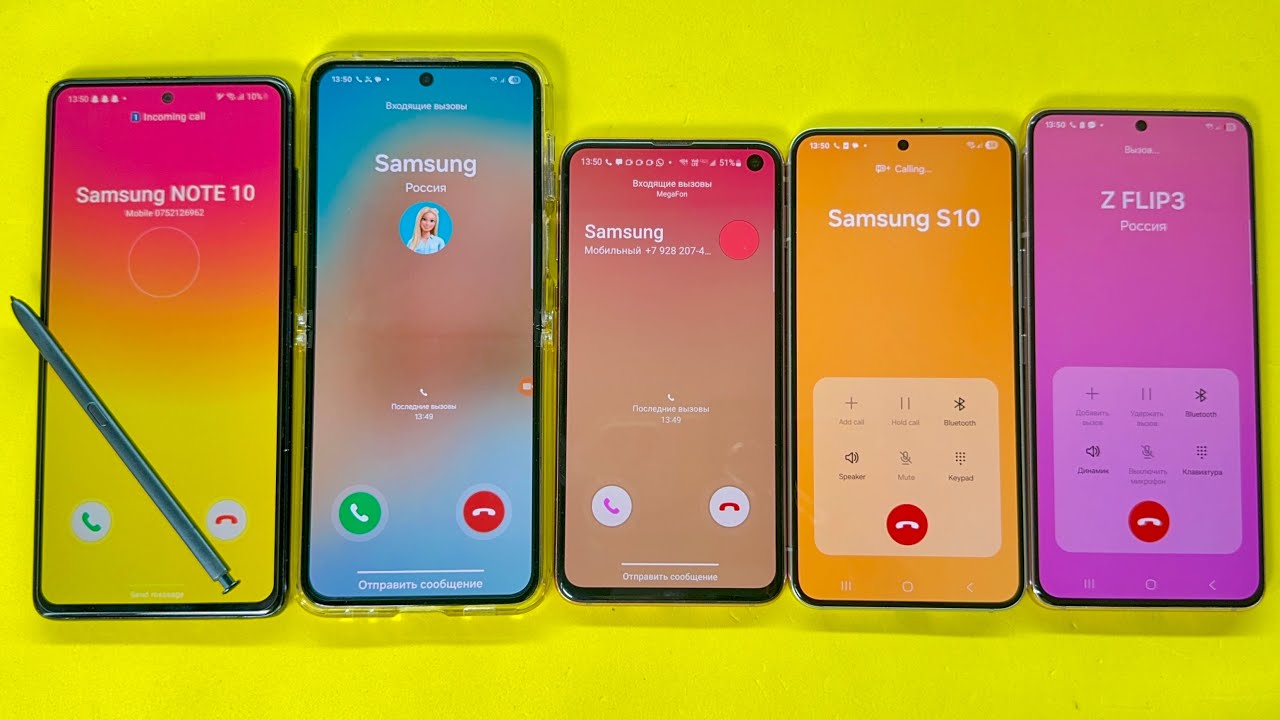 Incoming Call & Alarm Clock on Five Phones Samsung Note 10Life,Samsung ...