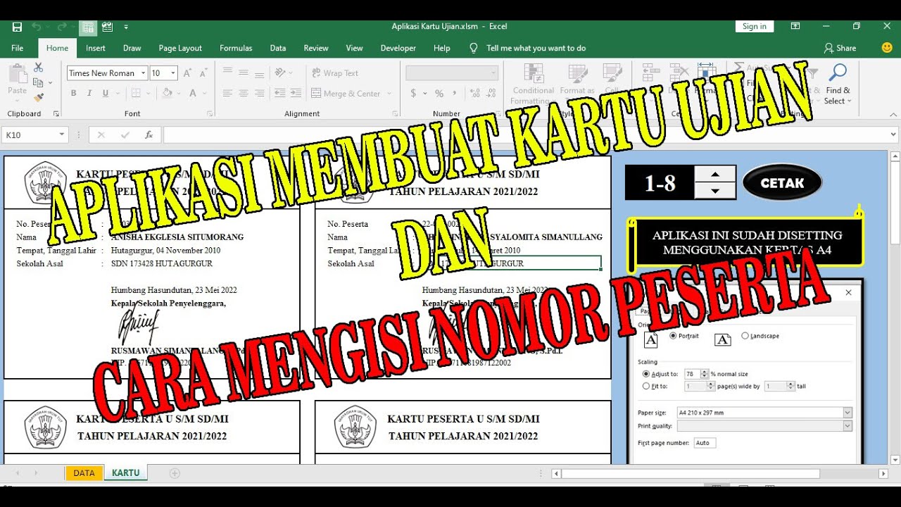 Aplikasi Membuat Kartu Ujian dan Cara Membuat Nomor Peserta Ujian - YouTube