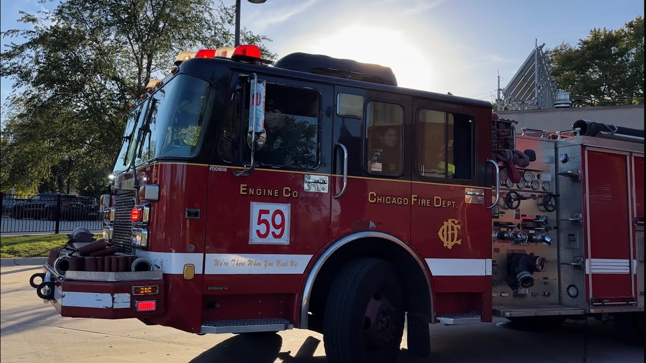 Chicago fire department Engine 59 *spare* returning - YouTube