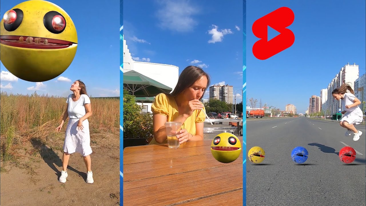 Team Pacman vs Monsters | Compilation VFX #shorts - YouTube