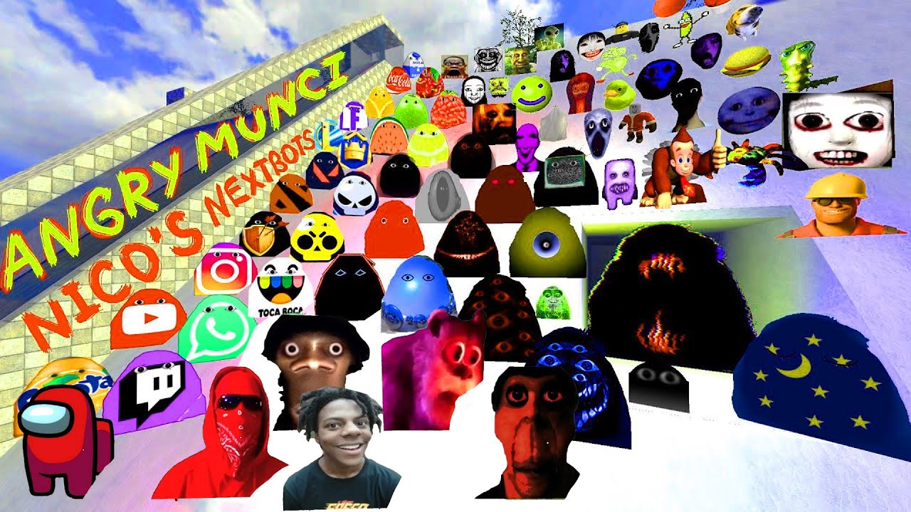 Angry MUNCI Nico's Nextbots Family goes on a ROLLER COASTER Gmod! Garry ...