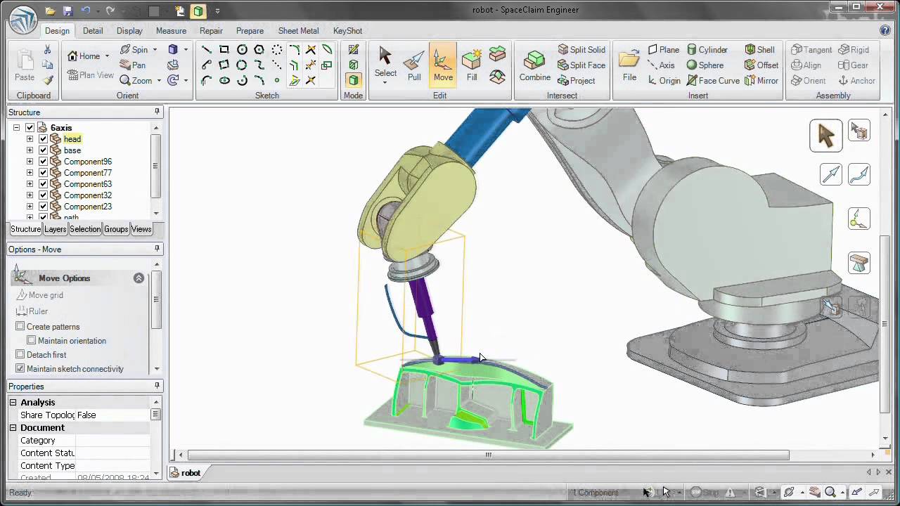 SpaceClaim 2010 Mechanisms - YouTube