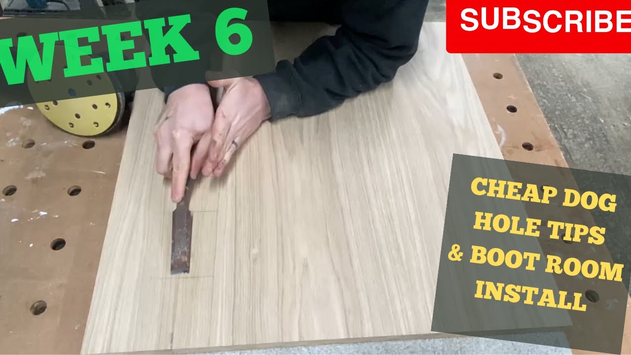 Tips on cheap MFT dog holes and fitting boot room furniture - YouTube