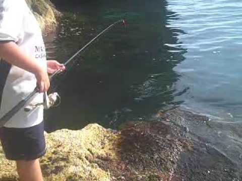Shore fishing Menorca - YouTube