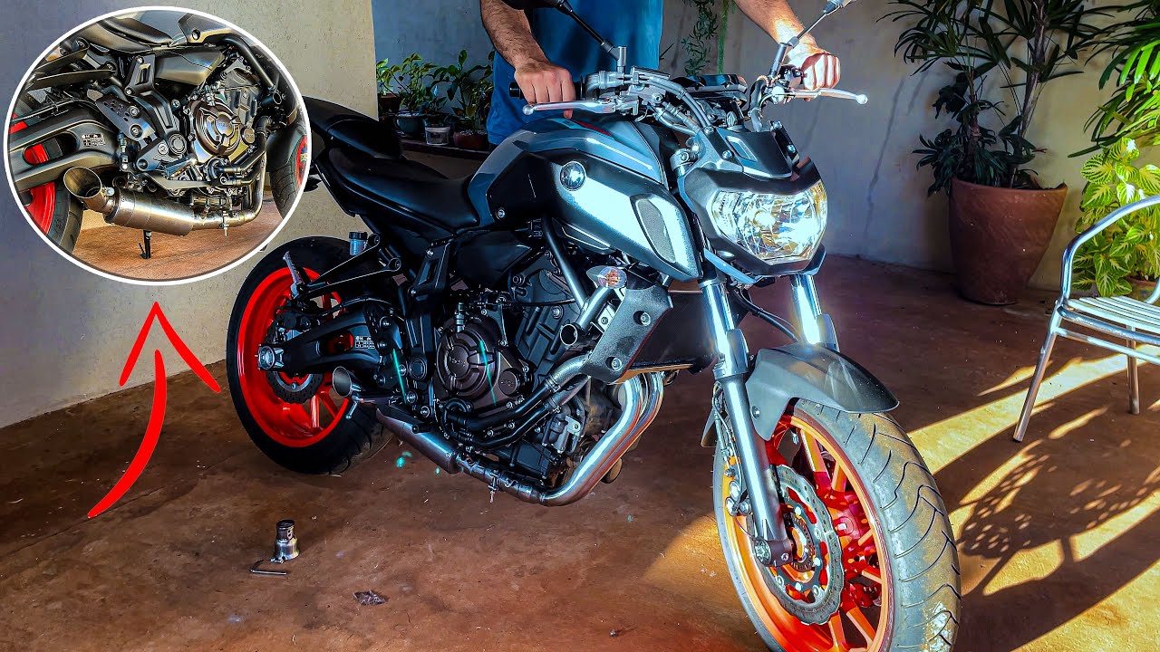 TROCANDO ESCAPAMENTO DA MT07, INSTALANDO ARASHI.... - YouTube