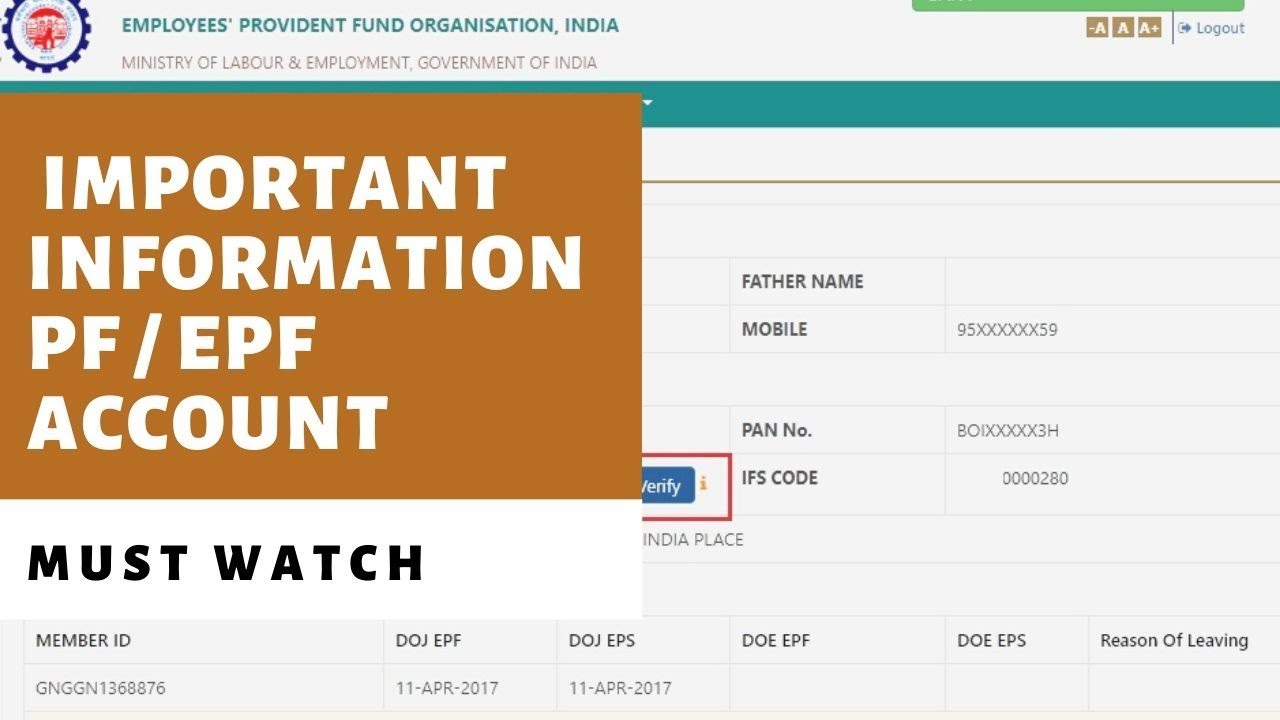 Employees Provident Fund । Important Information PF / EPF Account ...