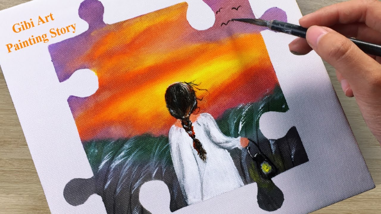 Autism Sister 👩 I Love you ️ Acrylic Painting ideas | Gibi Art Painting ...