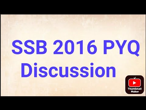 # SSB 2016 PYQ Discussion 👍 - YouTube