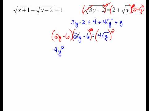 Squaring Twice to Solve Radical Equations part 2 6.7 - YouTube