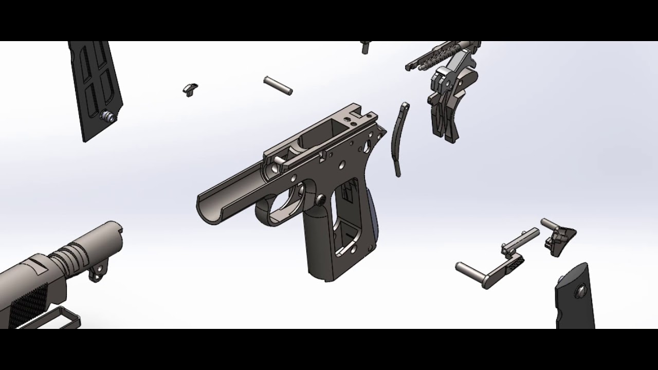 Gun dismantling 3d animation - YouTube