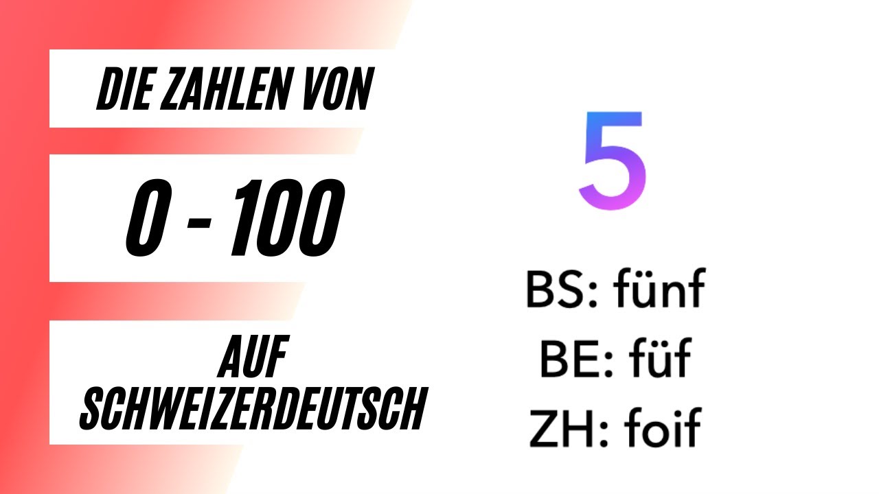 Numbers from 0 - 100 in Swiss German | Easy Swiss German A1 - YouTube