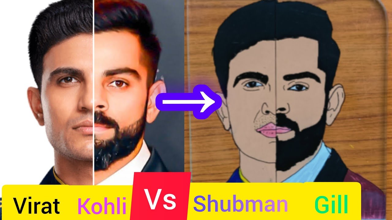 how to draw Virat kohali and shubman gill drawing ? - YouTube