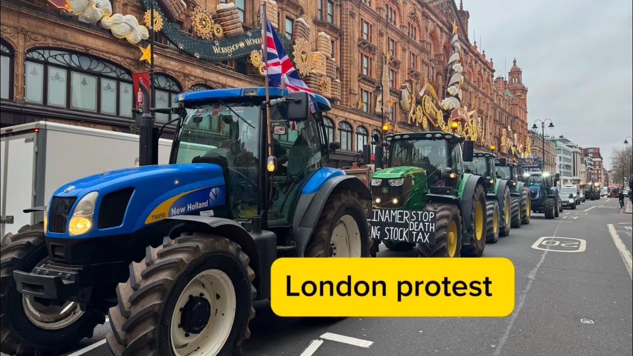 London tractor protest || big tractors in London || big lorry’s || V8 ...