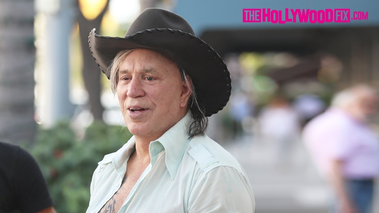 Mickey Rourke Hangs Out With His Trainer & Friends At Mulberry Street ...